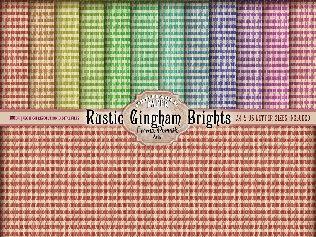 Gingham Digital Paper, Junk Journal Printable, Digital Paper Pack ...