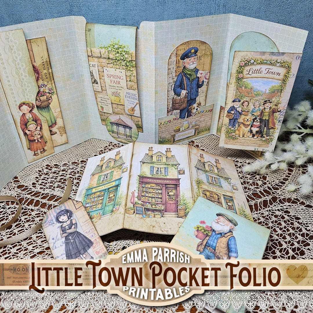 Printable Pocket Folio With Notebook, Digital Papercraft Download ...