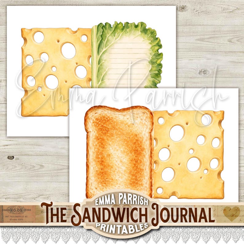 Sandwich Junk Journal Printable Kit, Food Themed Journal Pages, Mens ...