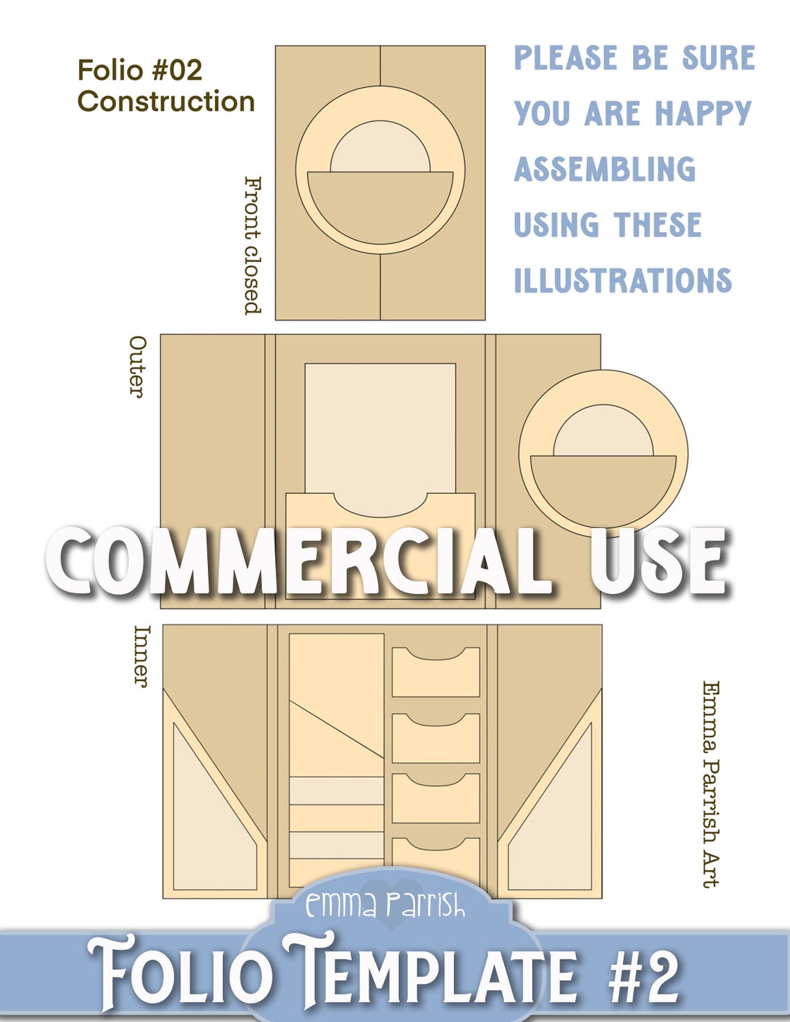Printable Folio Template #2, Commercial Use, Junk Journal Ephemera ...