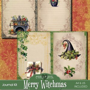 Christmas Witch Junk Journal Kit, Yule Witch, Journal Supplies, Witchy ...