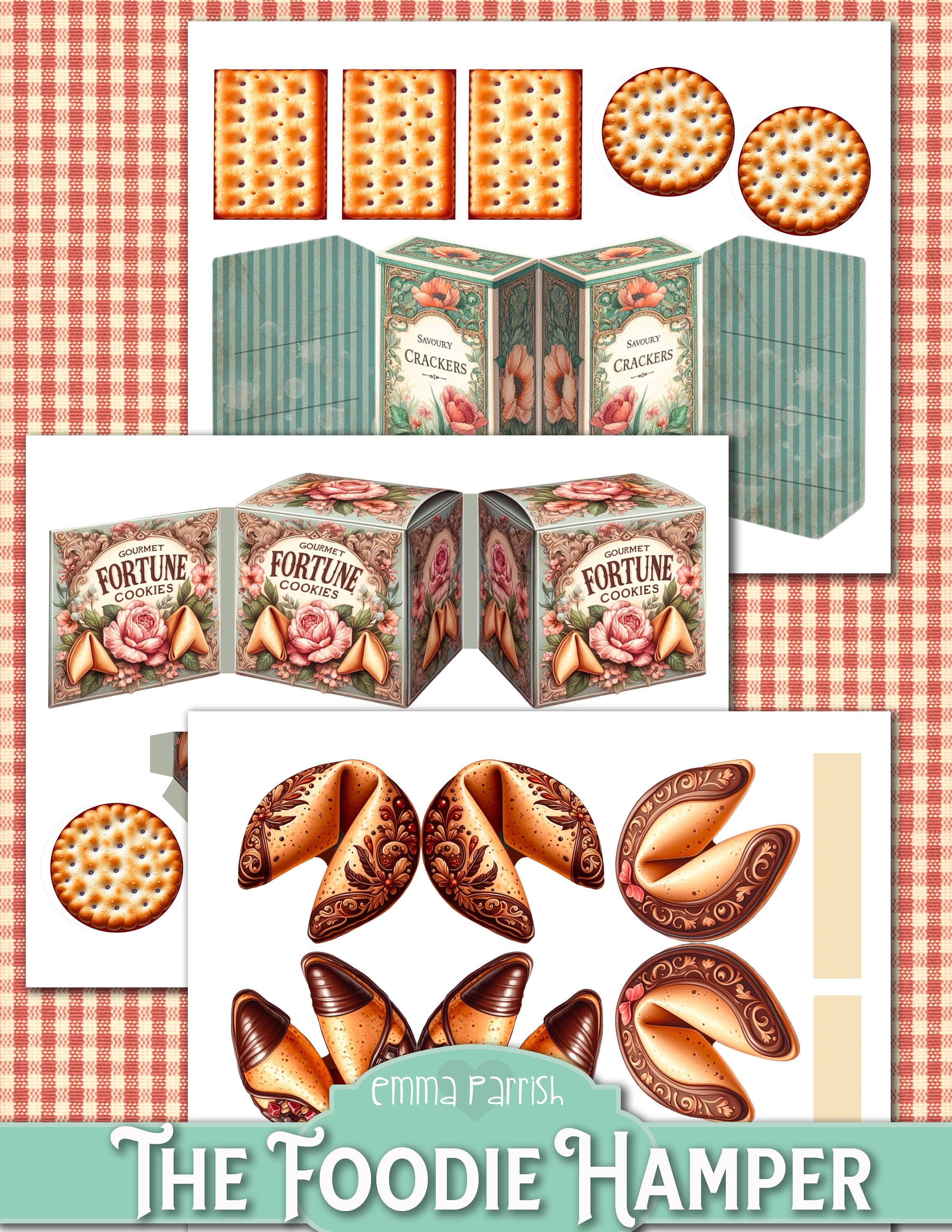 Foodie Hamper Printable Junk Journal Folio, Food Lover, Chocolate ...