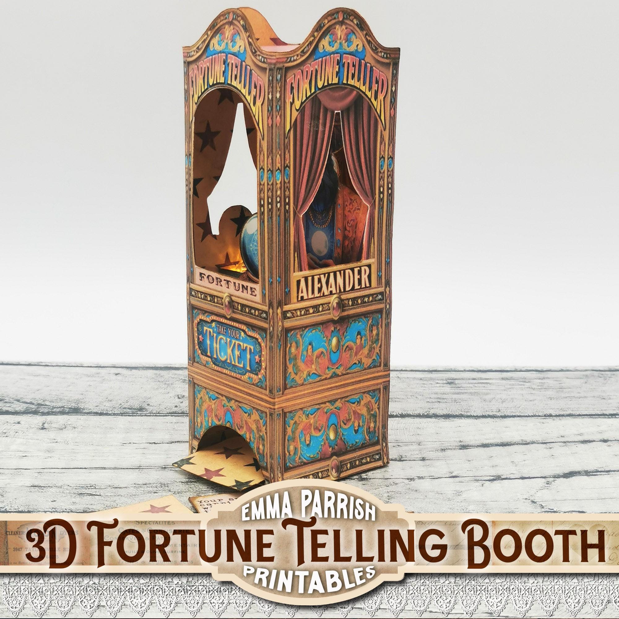 Fortune Teller Booth, Printable 3d Papercraft Kit, With Fortune Telling ...