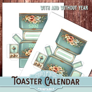 Toaster 2025 Calendar Gift Box Printable, Christmas Handmade Gift, DIY ...