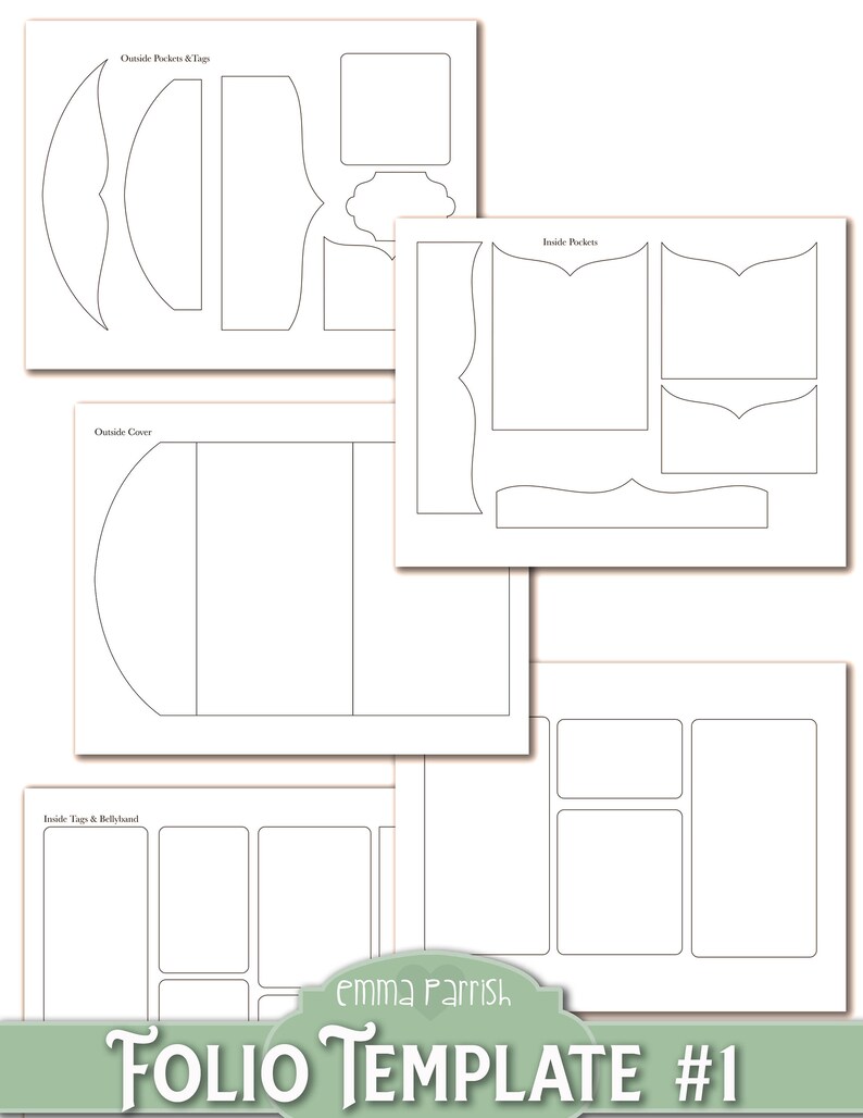 Printable Folio Template #1, Junk Journal Ephemera, Card Making ...
