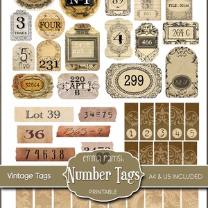 Vintage Number Label Tags, Numbers, Grunge, Number, Tags, Labels, Junk ...