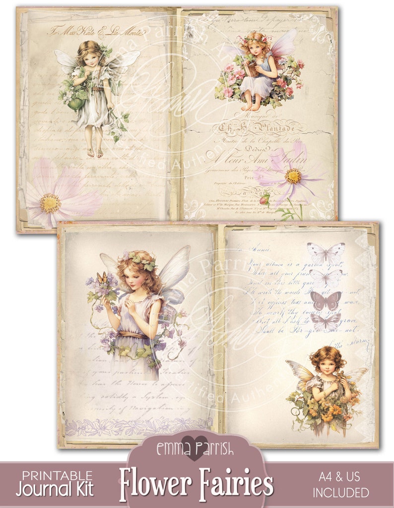 Flower Fairy Junk Journal Kit, Printable, Shabby, Fantasy, Fairies ...