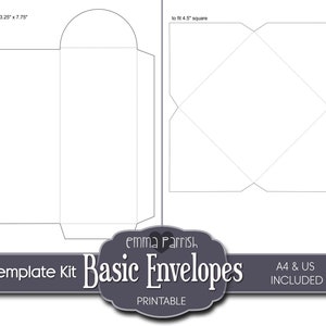 25 Printable Envelope Template Kit, Junk Journal Ephemera, Card Making ...