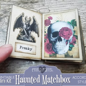 Haunted Matchbox Journal Kit, Gothic Printable Mini Journal, Ephemera ...
