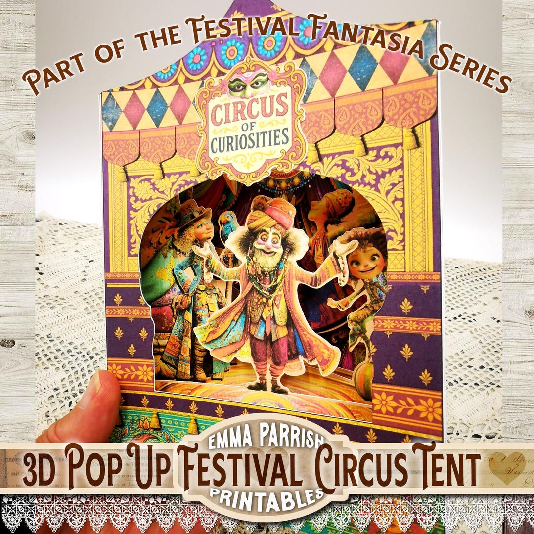 Festival Circus Stage, Pop up Book Nook, Junk Journal, Home Decor ...