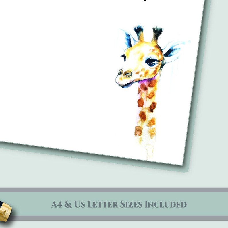 Giraffe Writing Paper Stationery Set Matching Envelope A4 & | Etsy