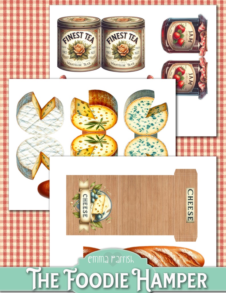 Foodie Hamper Printable Junk Journal Folio, Food Lover, Chocolate ...