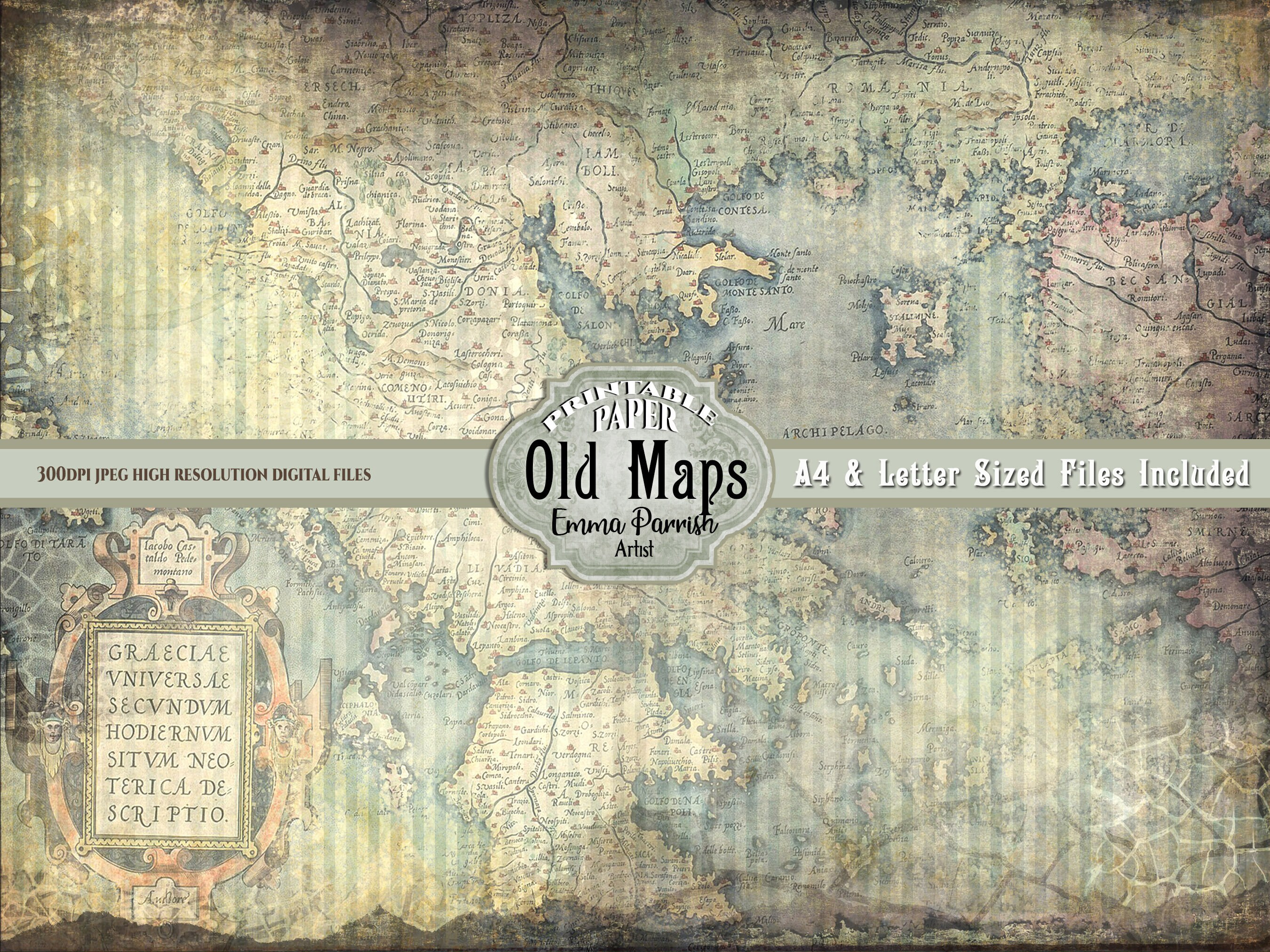 Printable Travel Junk Journal Papers, Old Map Pages, Vintage Printable ...
