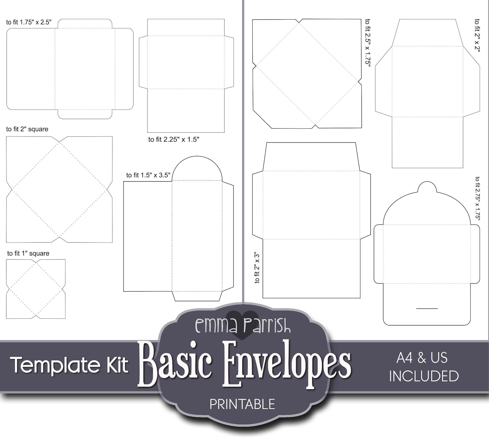 25 Printable Envelope Template Kit Junk Journal Ephemera - Etsy UK