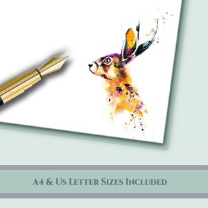 Hare Rabbit Writing Paper Stationery Set Matching Envelope | Etsy