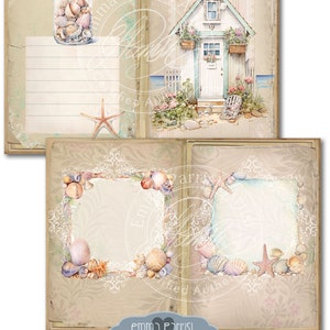 Seaside Junk Journal Kit, Beach, Ocean, Coastal, Pastel, Shabby ...