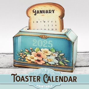 Toaster 2025 Calendar Gift Box Printable, Christmas Handmade Gift, DIY ...