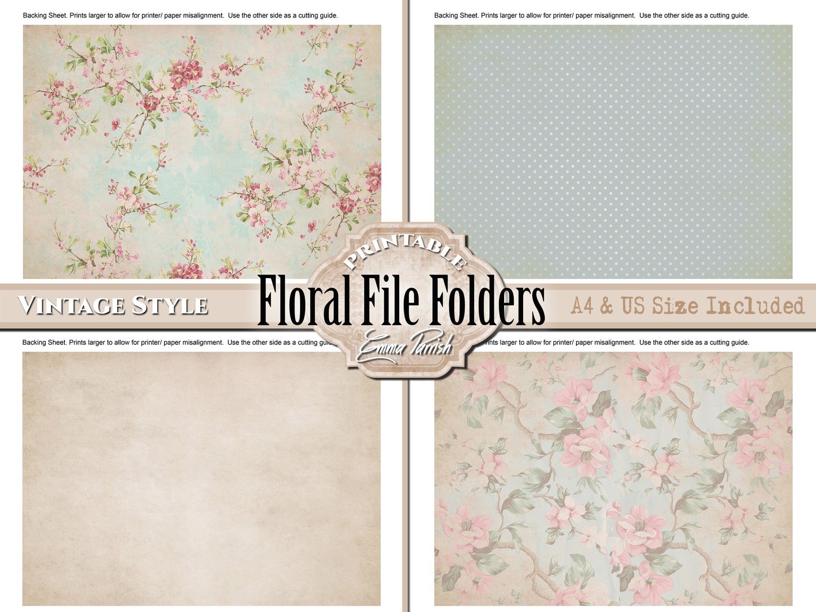 Junk Journal Printable File Folders, Digital Ephemera Pack, Journal ...