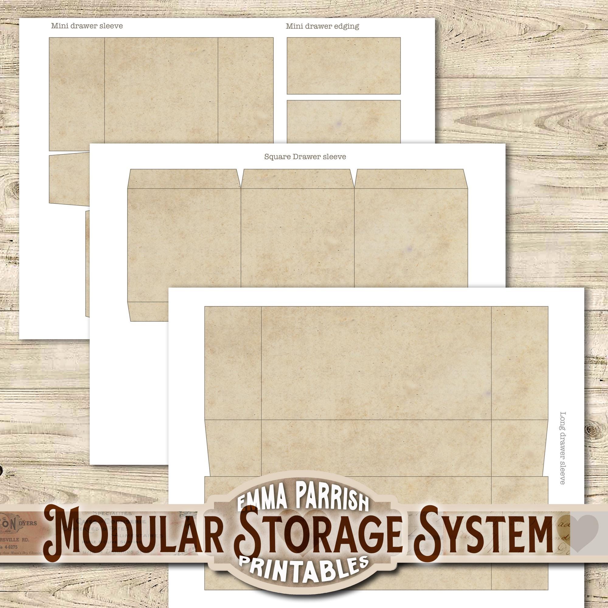 Modular Storage System, Printable, Papercraft, Craft Storage Drawers ...