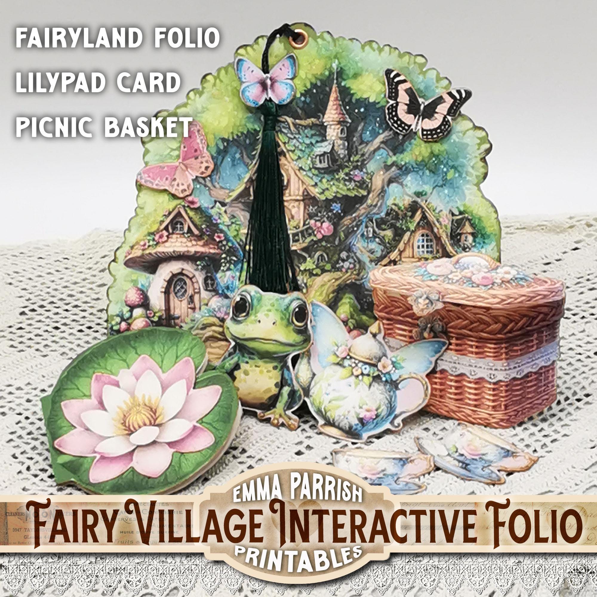 Fairy Village Interactive Junk Journal Folio, Printable Kit, Fairies ...