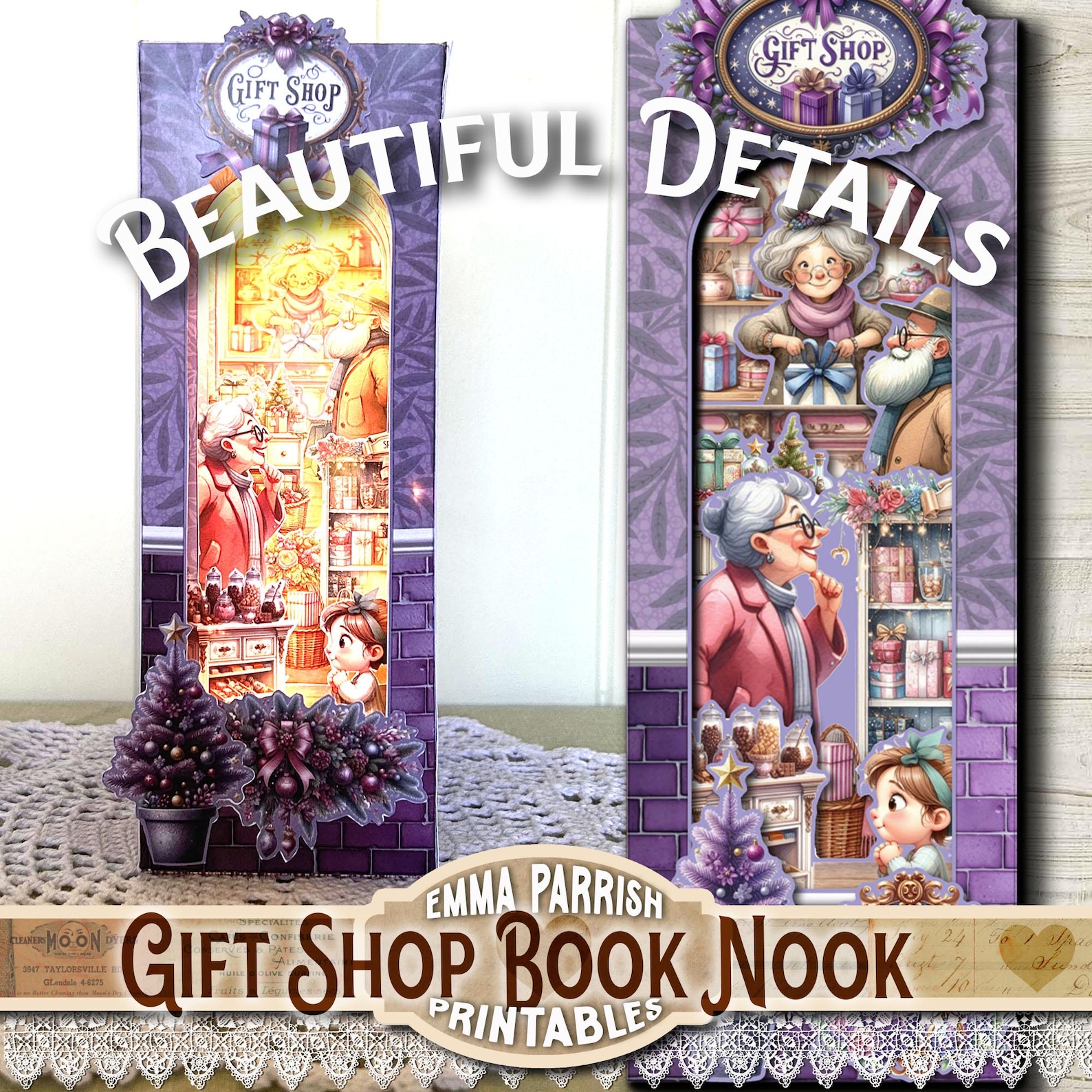The Gift Store Book Nook Printable Kit, Christmas Gift & Decor, 3D DIY ...