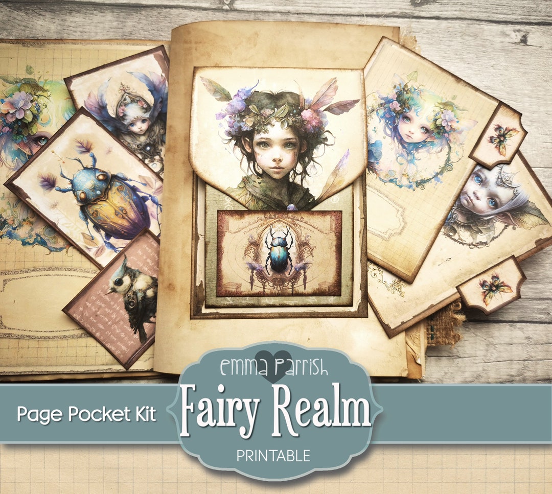 Fairy Pocket Printable Junk Journal, Insert Kit, Envelope, Tags, Cards ...