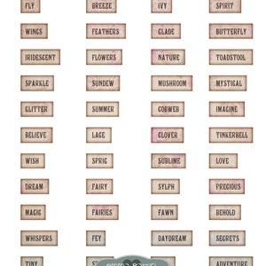 Printable Fairy Words, Quotes & Phrases, Junk Journal, Ephemera ...
