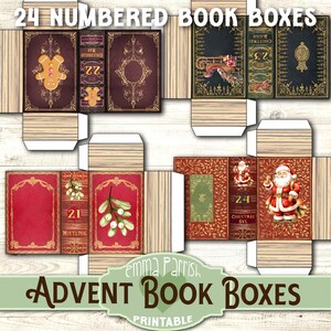 Vintage Advent Book Boxes, Printable, Countdown to Christmas, Cricut ...
