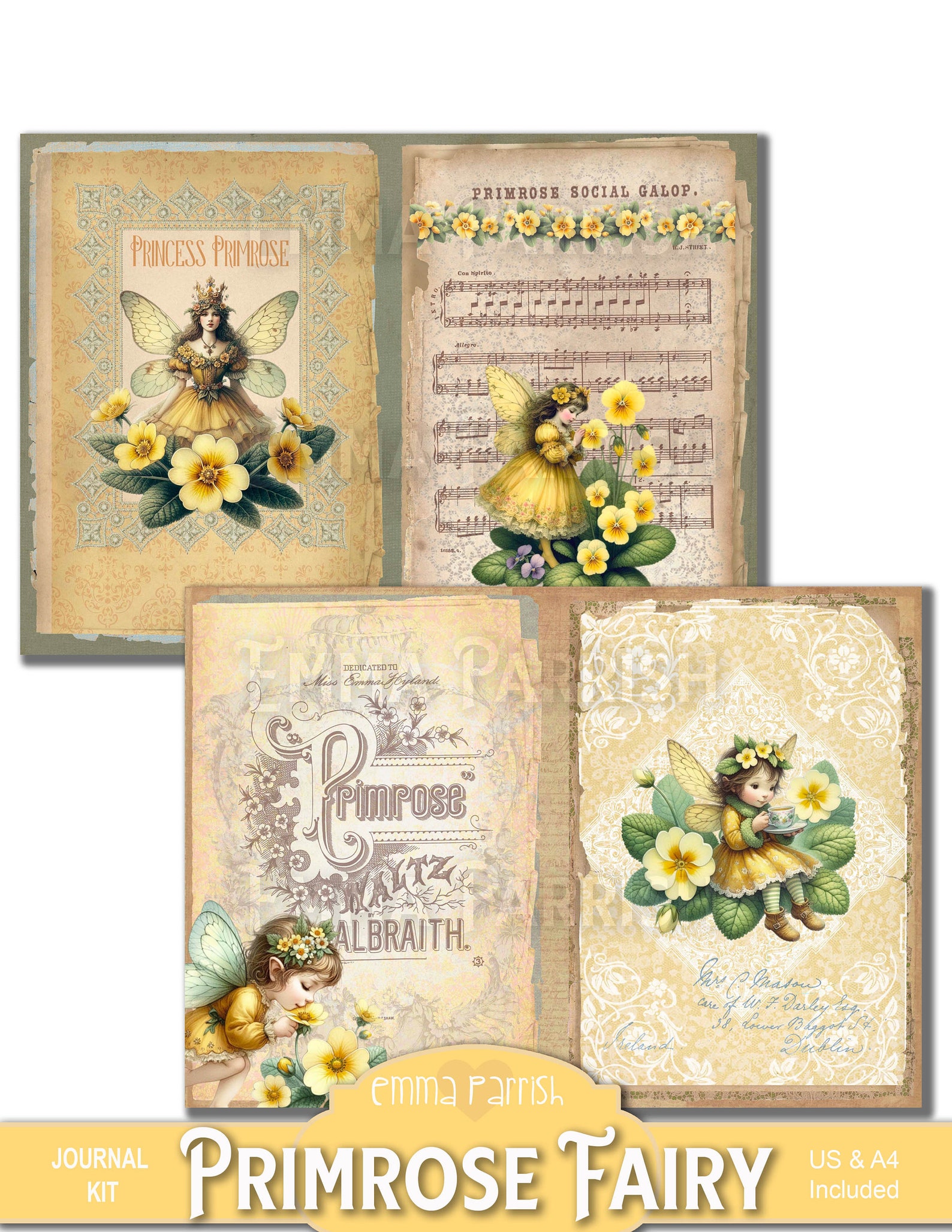 Primrose Fairies Printable Journal Kit, Flower Fairy, Junk Journal ...