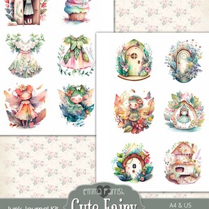 Cute Fairy Printable Sticker, Clipart, Fairy Junk Journal, Cricut ...