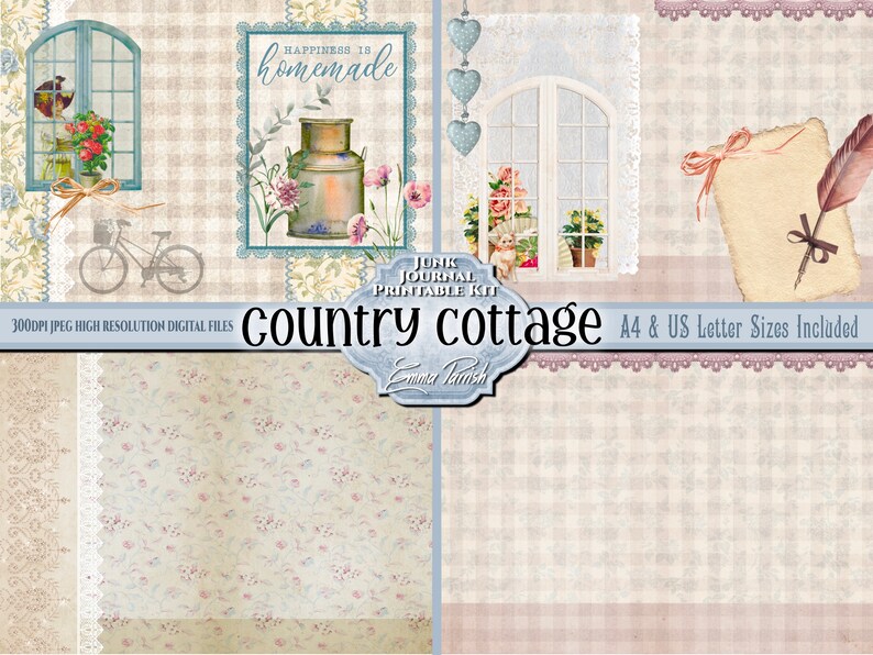 Cottagecore Printable Junk Journal Kit, Cottagecore Decor, Country ...