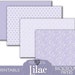 Lilac Patterned Printable Paper Kit, Purple, Junk Journal, Scrapbook ...