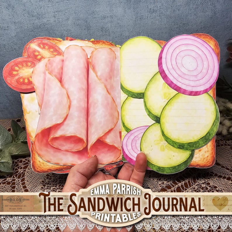 Sandwich Junk Journal Printable Kit, Food Themed Journal Pages, Mens ...