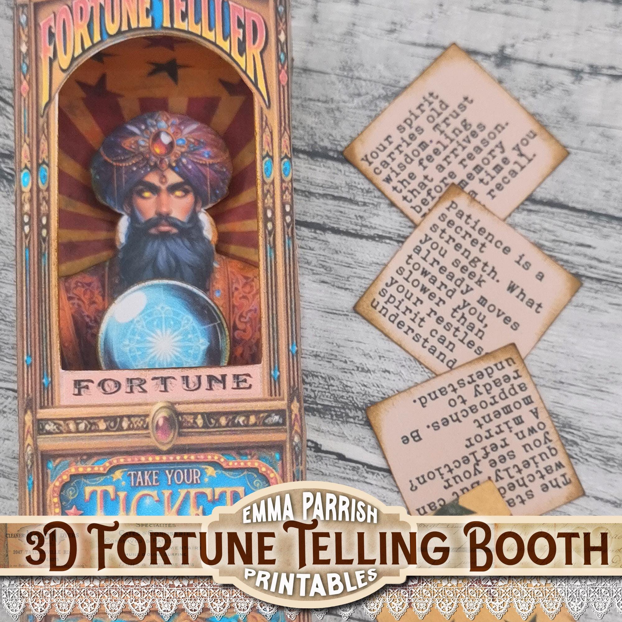 Fortune Teller Booth, Printable 3d Papercraft Kit, With Fortune Telling ...