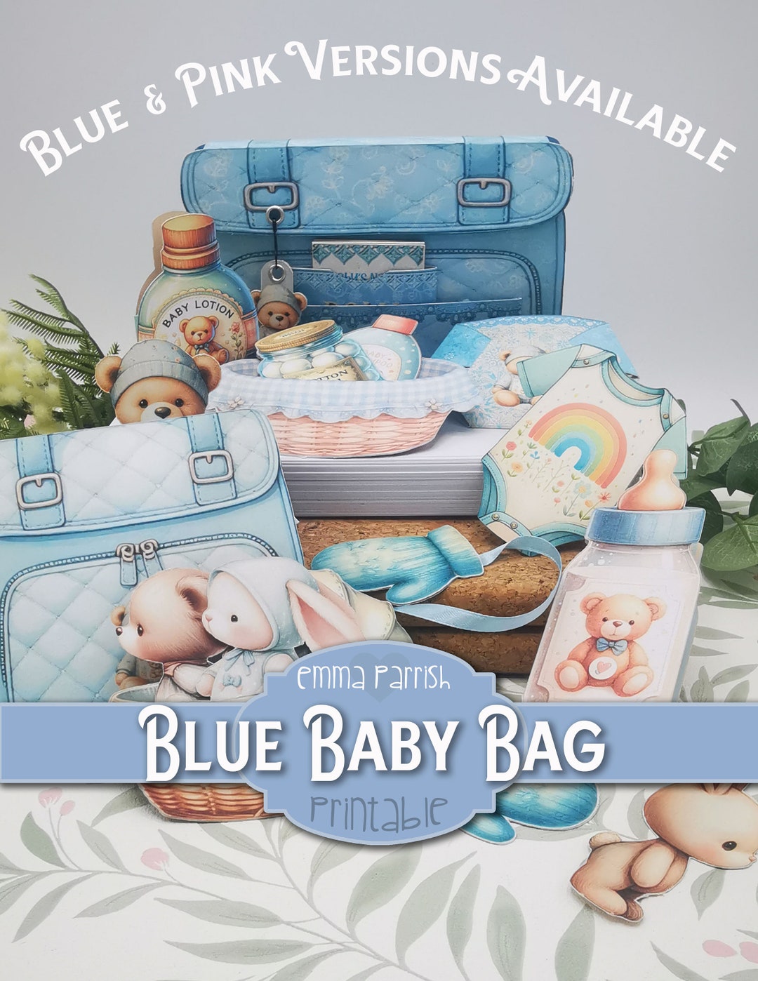 Printable Baby Diaper Changing Bag Junk Journal Folio, 10 Interactive ...