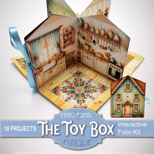 The Toybox Printable Junk Journal Folio, 10 Interactive Papercraft ...