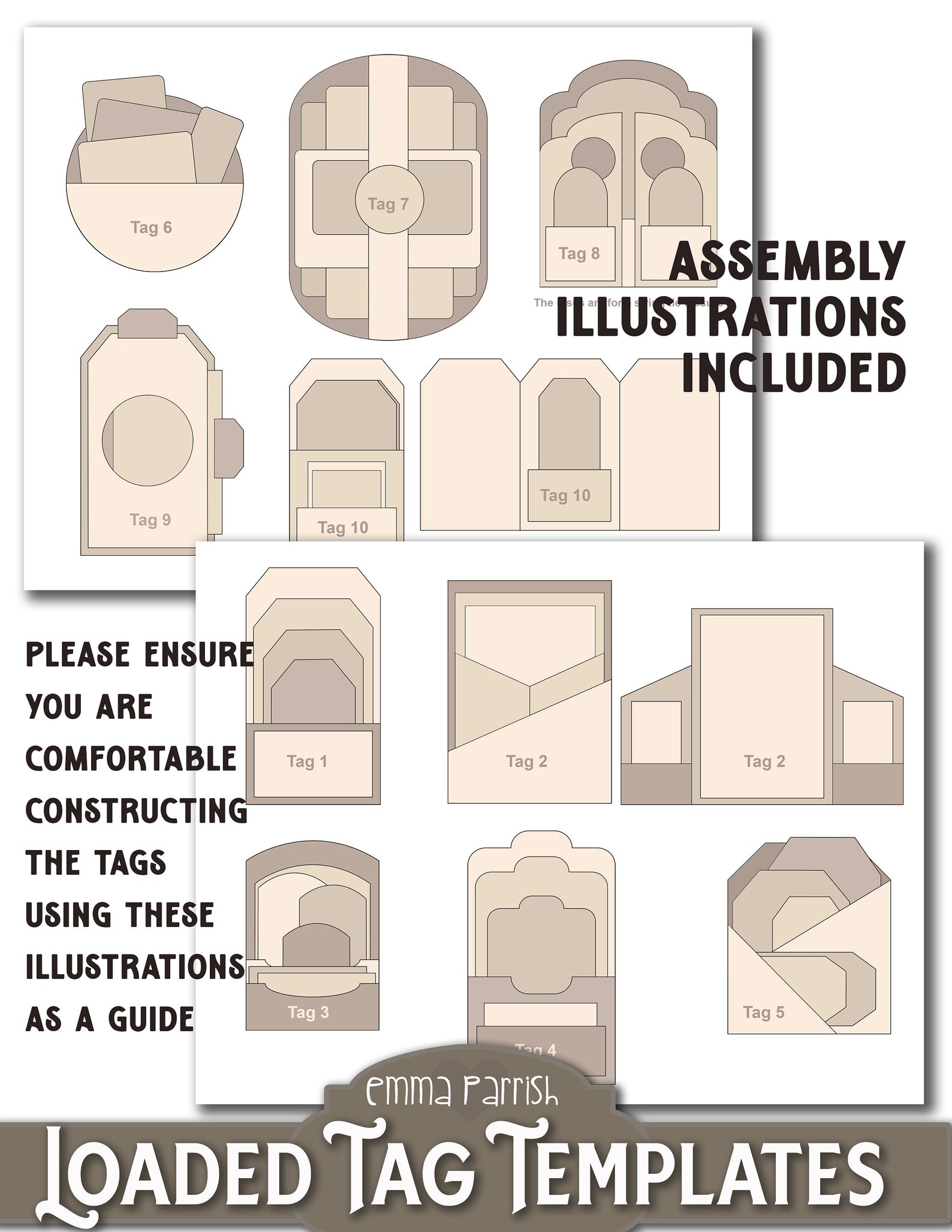 Printable Loaded Tag Template Bundle, Commercial Use, PNG, JPEG, Cricut ...