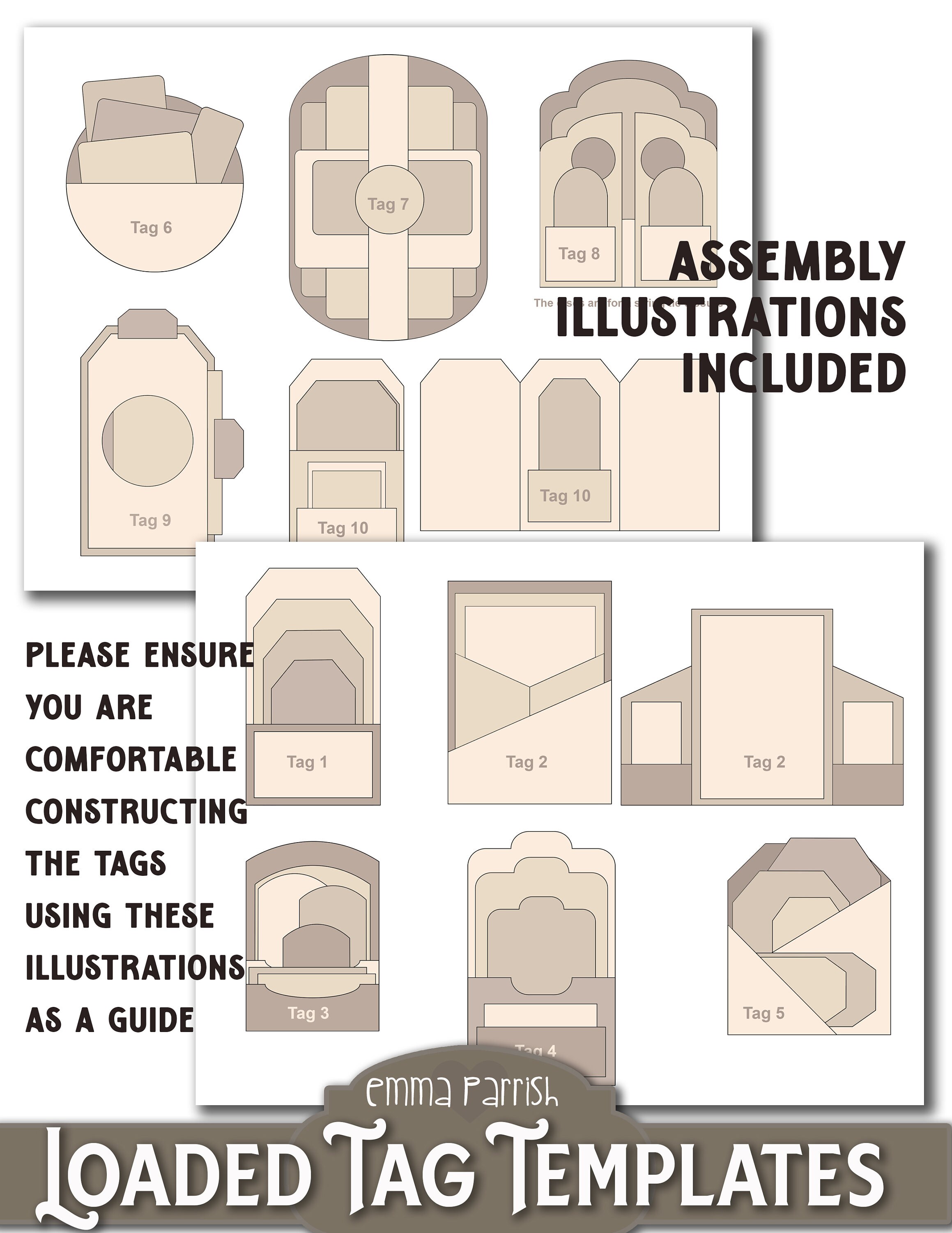 Printable Loaded Tag Template Bundle, Commercial Use, PNG, JPEG, Cricut ...