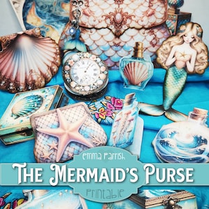 Mermaid's Purse Printable Junk Journal Folio, 10 Interactive Papercraft ...
