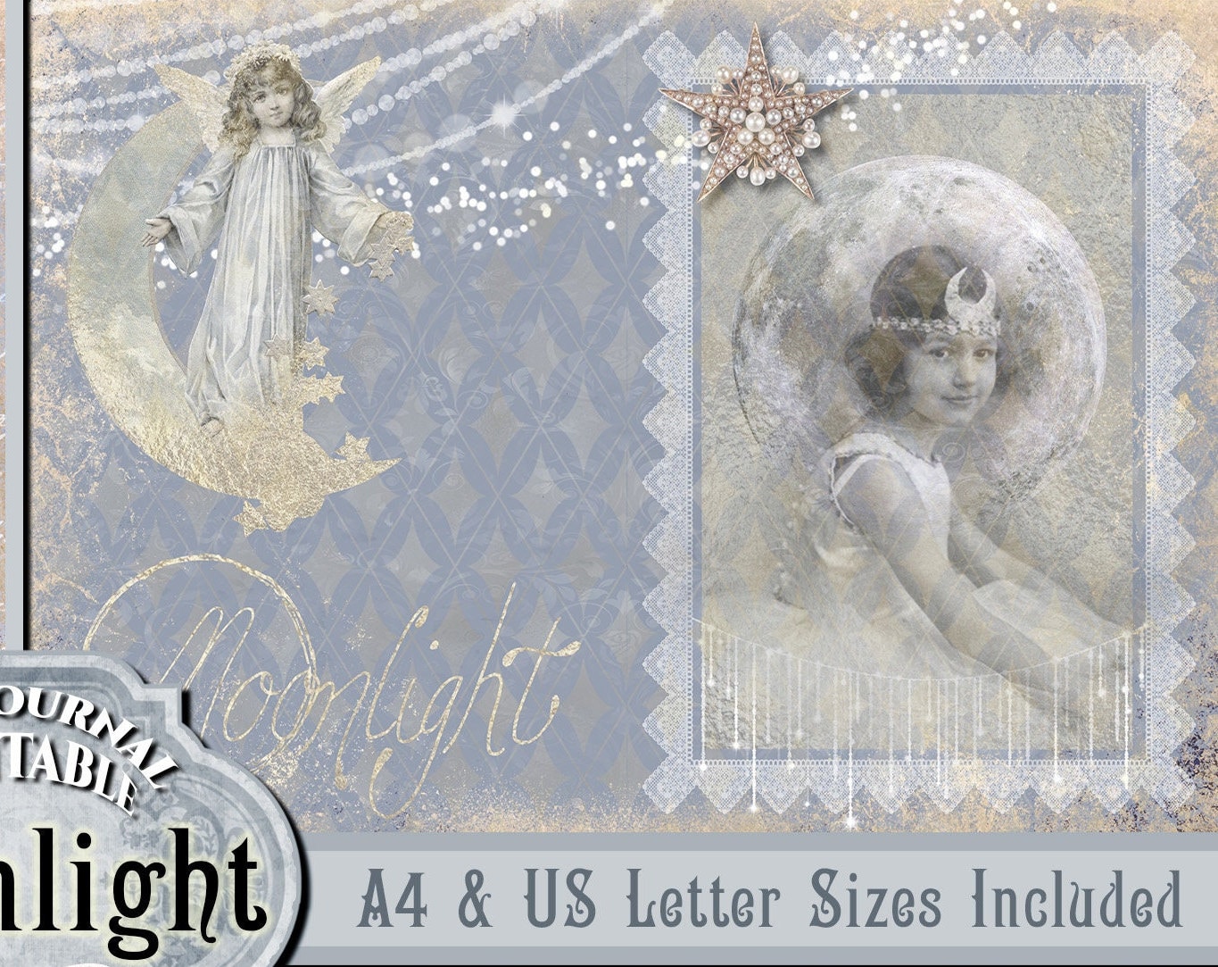 Moon Junk Journal Printable Kit Moonlight Witch Journal | Etsy UK