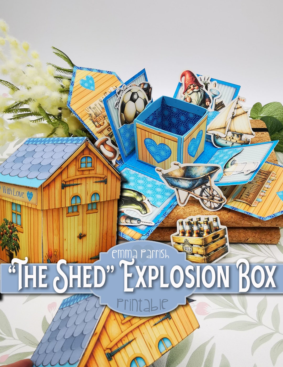 Printable Exploding Box Card, Garden Shed, Tool Shed, Cricut Tested PNG ...