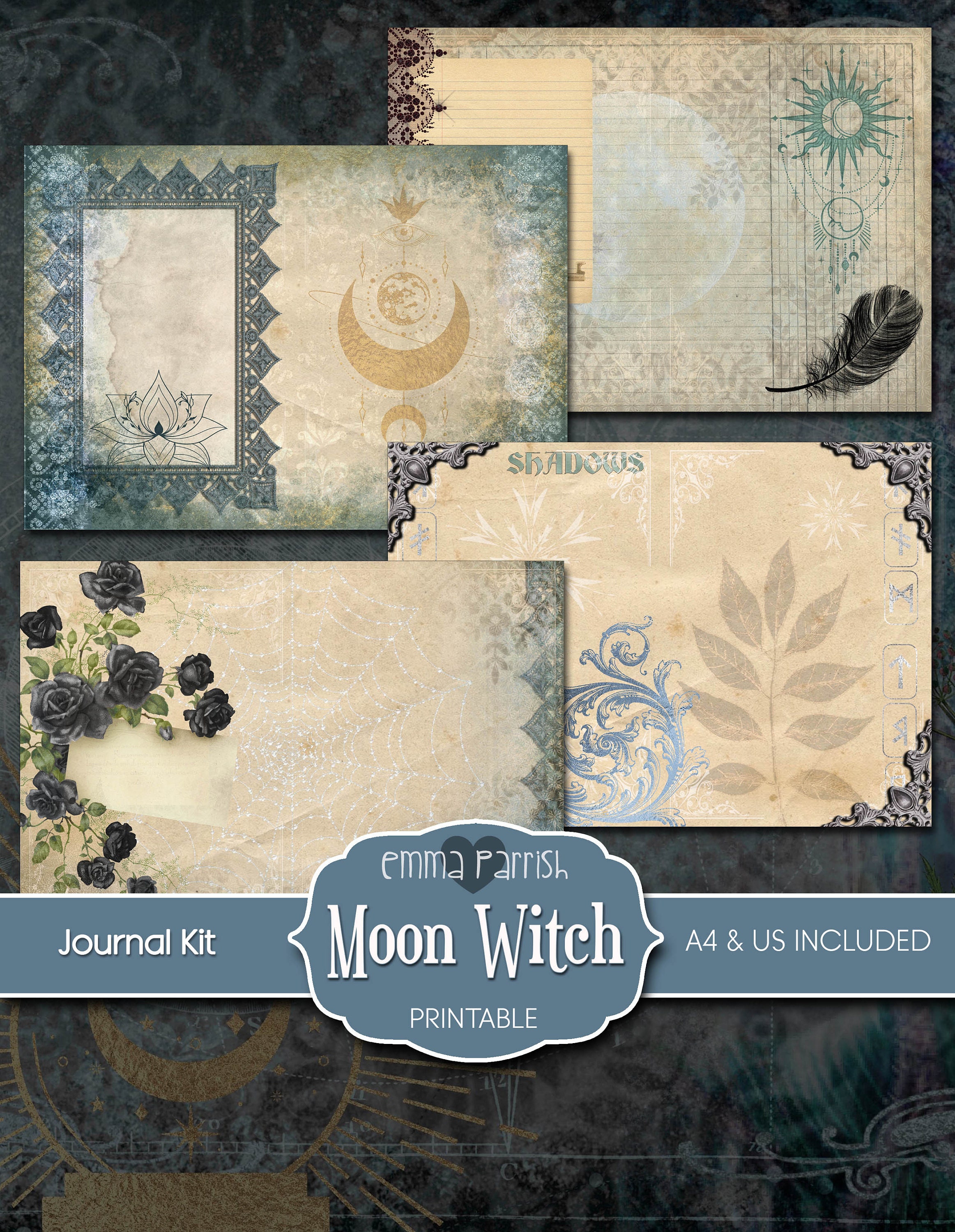 Moon Witch Journal Junk Journal Printable Kit Celestial - Etsy UK