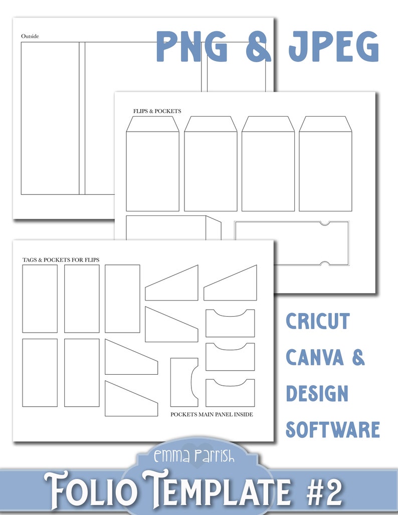 Printable Folio Template #2, Commercial Use, Junk Journal Ephemera ...