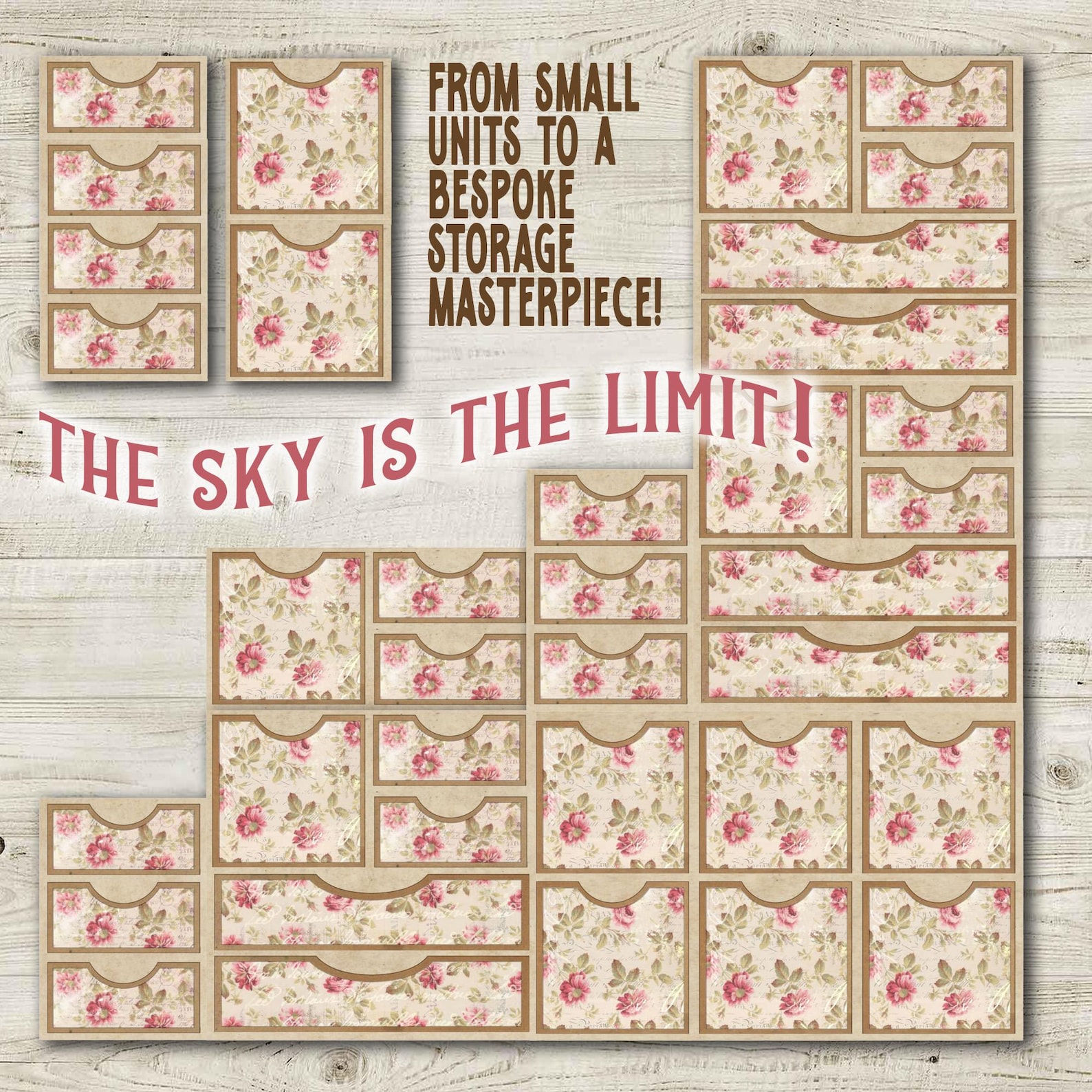 Modular Storage System, Printable, Papercraft, Craft Storage Drawers ...