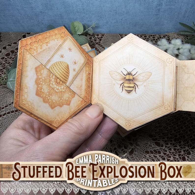 Bee Explosion Box Printable, Junk Journal Kit, Cricut & Hand Cut ...