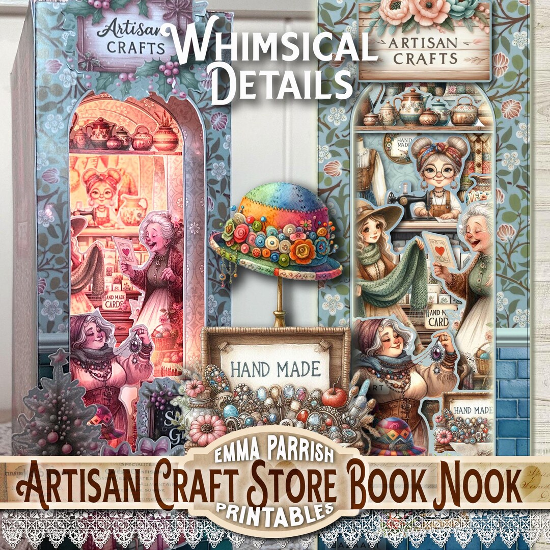 Artisan Craft Store Book Nook Printable Kit, Christmas Gift & Decor, 3D ...