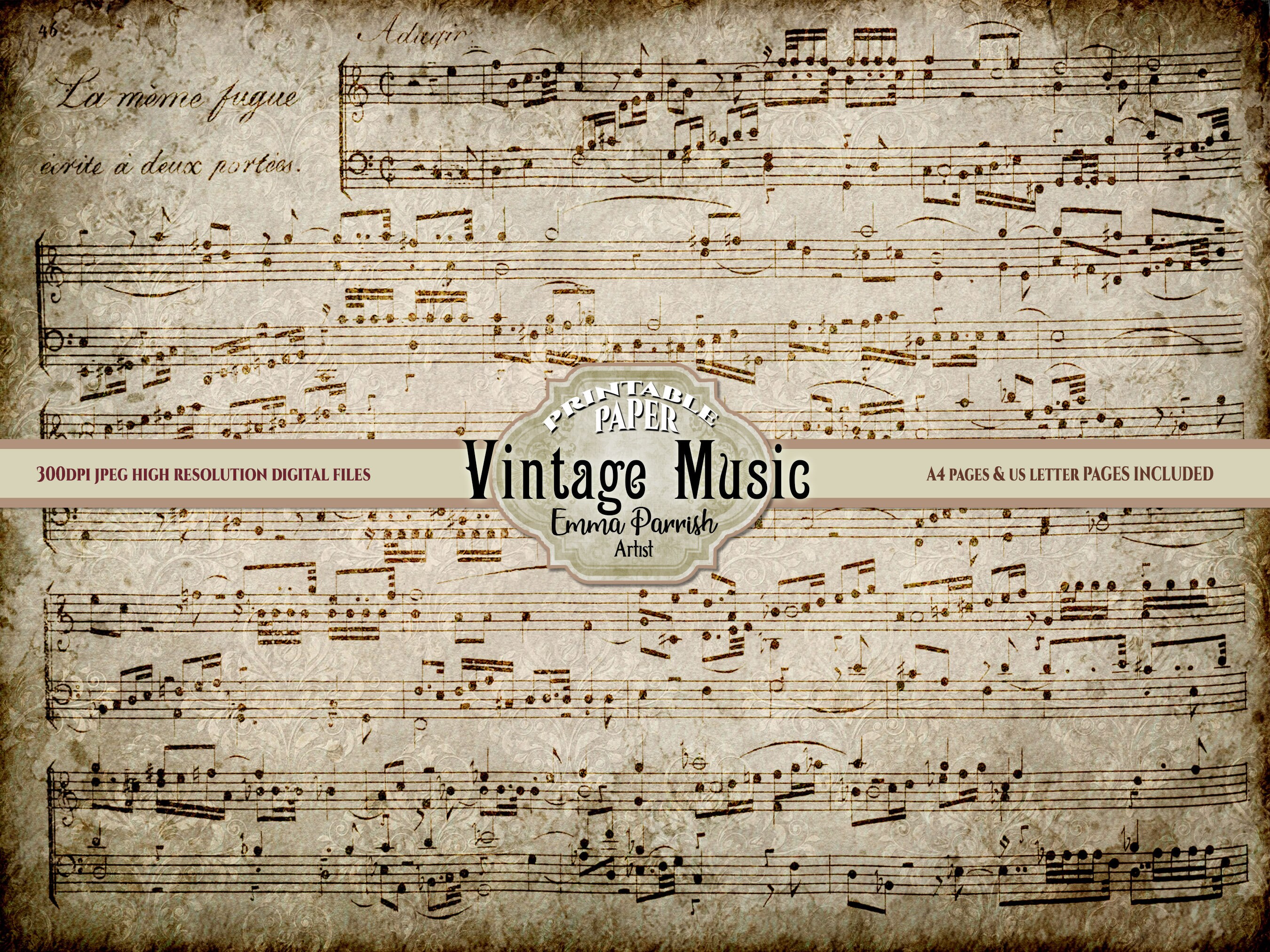Vintage Sheet Music Junk Journal Papers, Digital Journal Printable ...