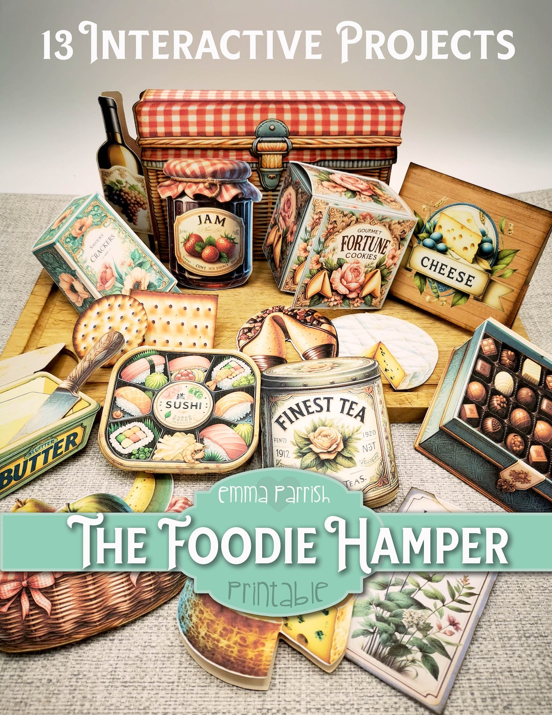 Foodie Hamper Printable Junk Journal Folio, Food Lover, Chocolate ...