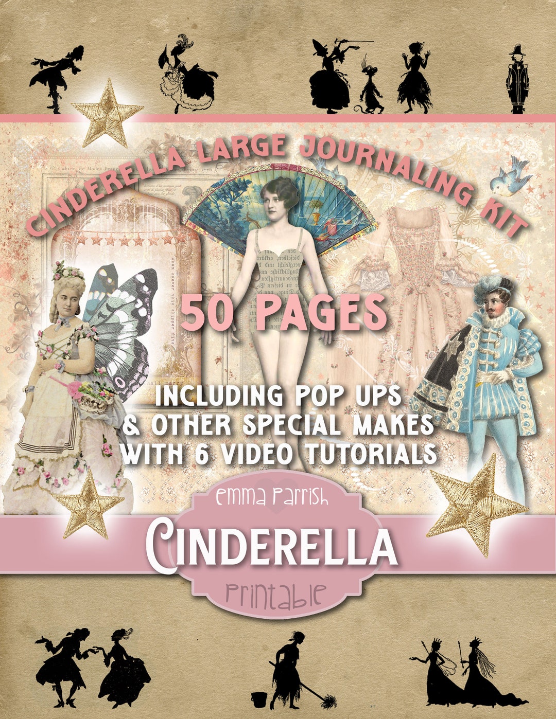 Cinderella Printable Junk Journal Kit, Printable Fairytale Princess ...