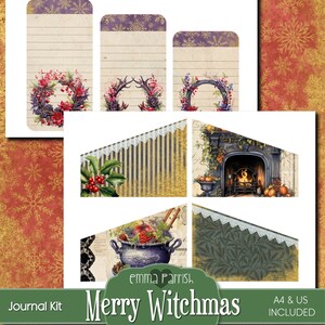 Christmas Witch Junk Journal Kit, Yule Witch, Journal Supplies, Witchy ...